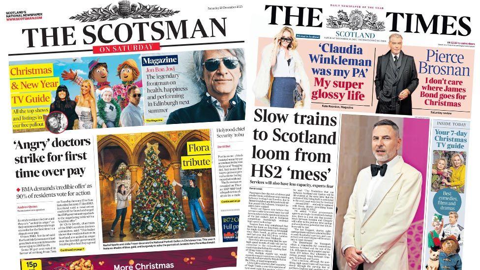 Scotland's papers: Doctors 'united in anger' and 'slow trains' warning