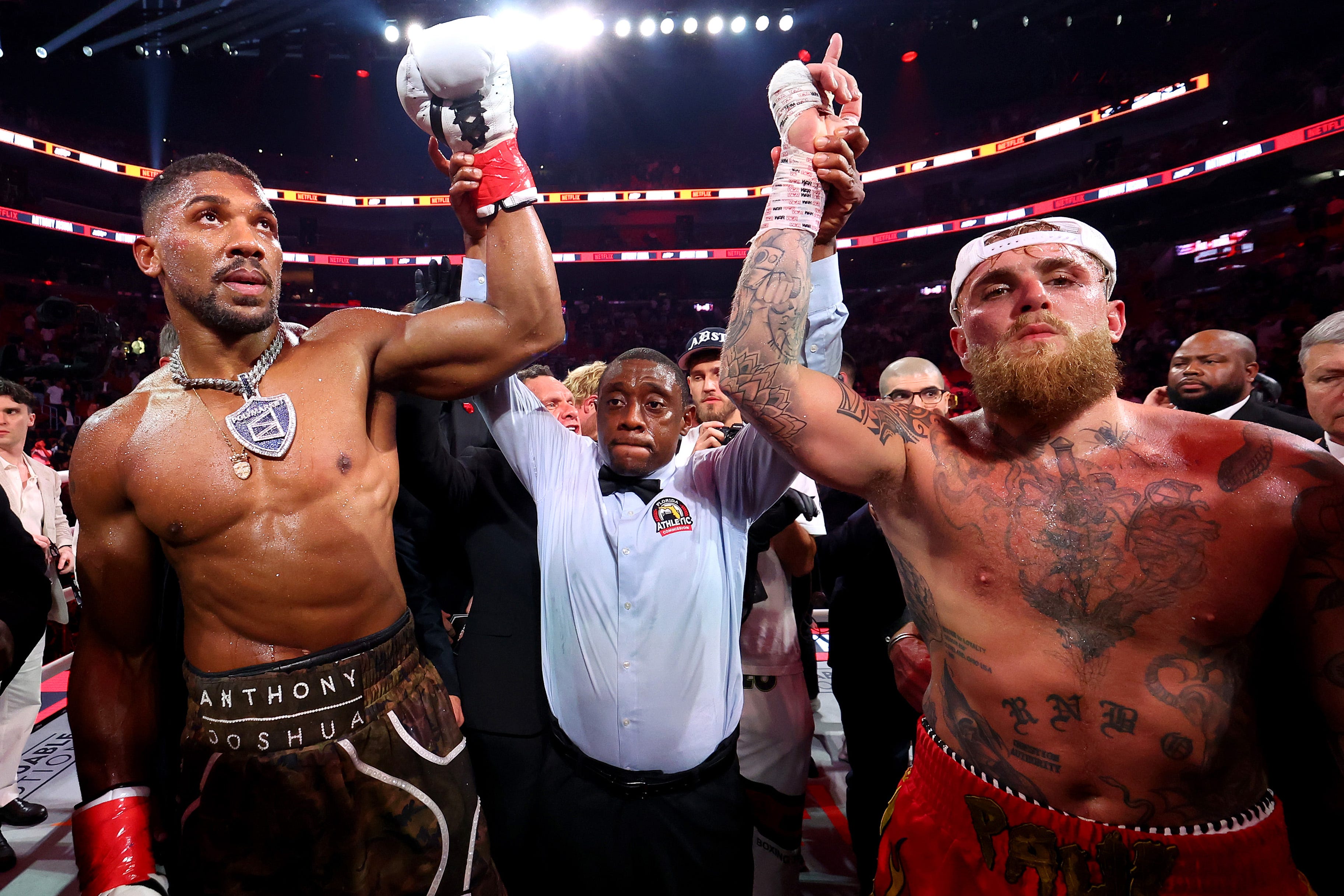 Anthony Joshua knocks out Jake Paul; fight card results, highlights