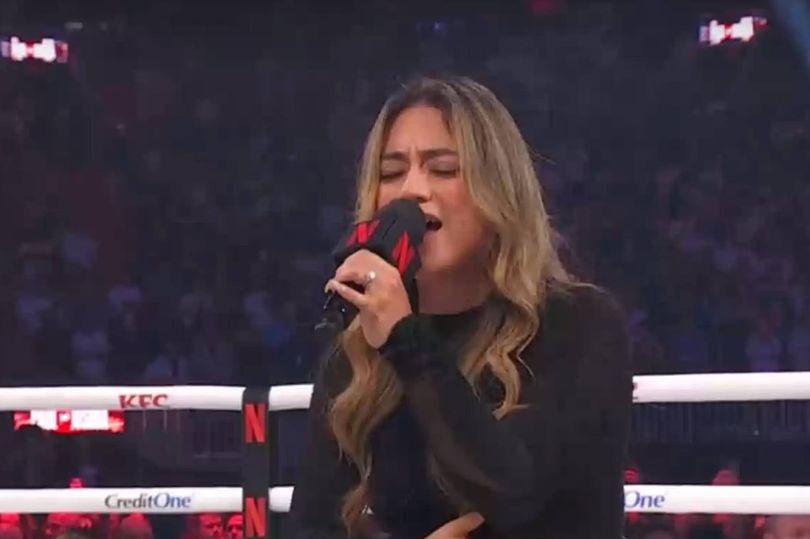 Jake Paul vs Anthony Joshua national anthems spark rage as Netflix ...