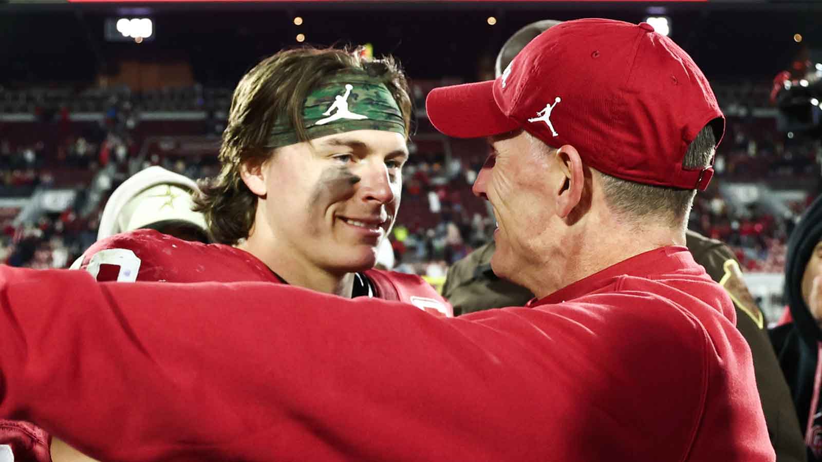 Oklahoma football HC Brent Venables celebrates 'Warrior' John Mateer ...