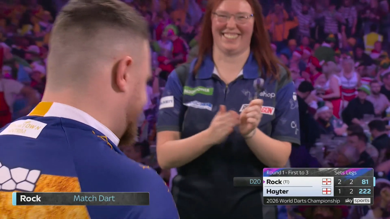 Rock halts Hayter at Ally Pally