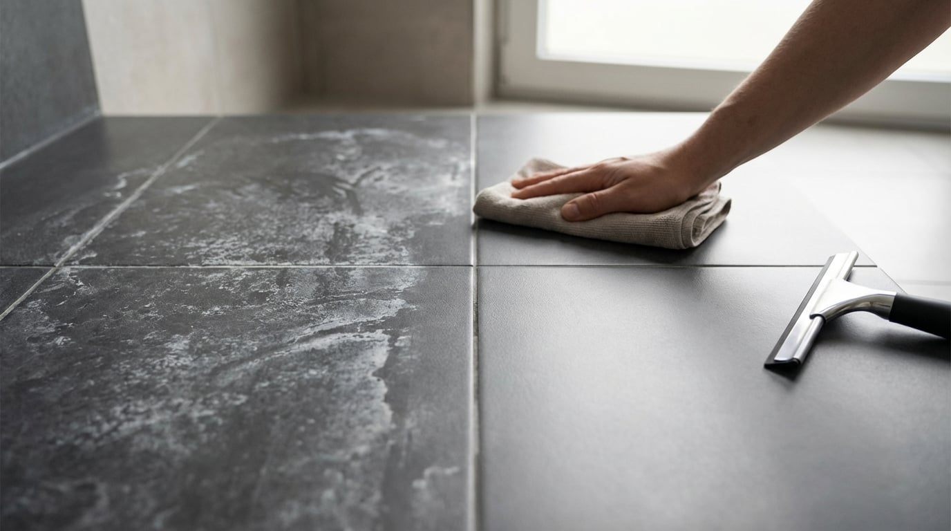 Carrelage noir mat plein de traces blanches : ne faites plus cette ...