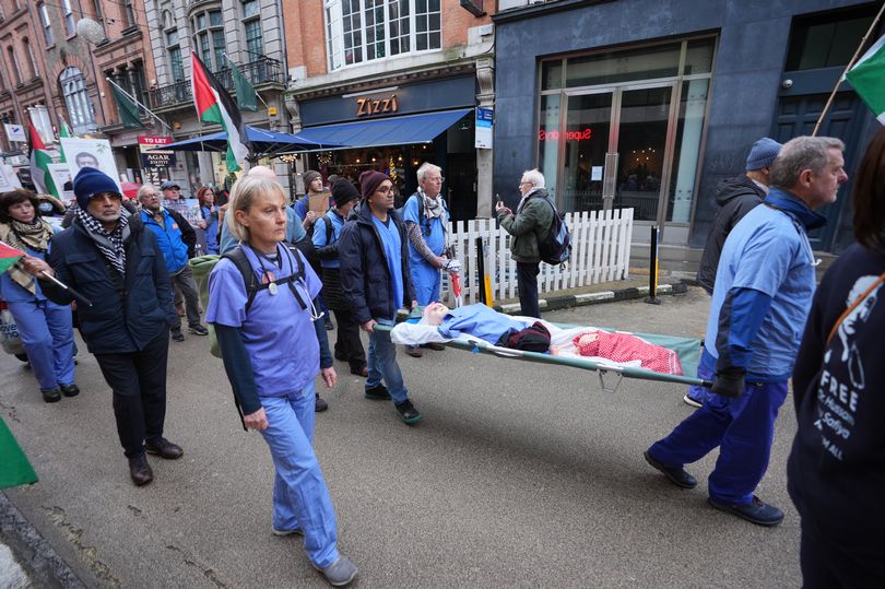 Nativity scene recreated by activists in Dublin in solidarity with Gaza