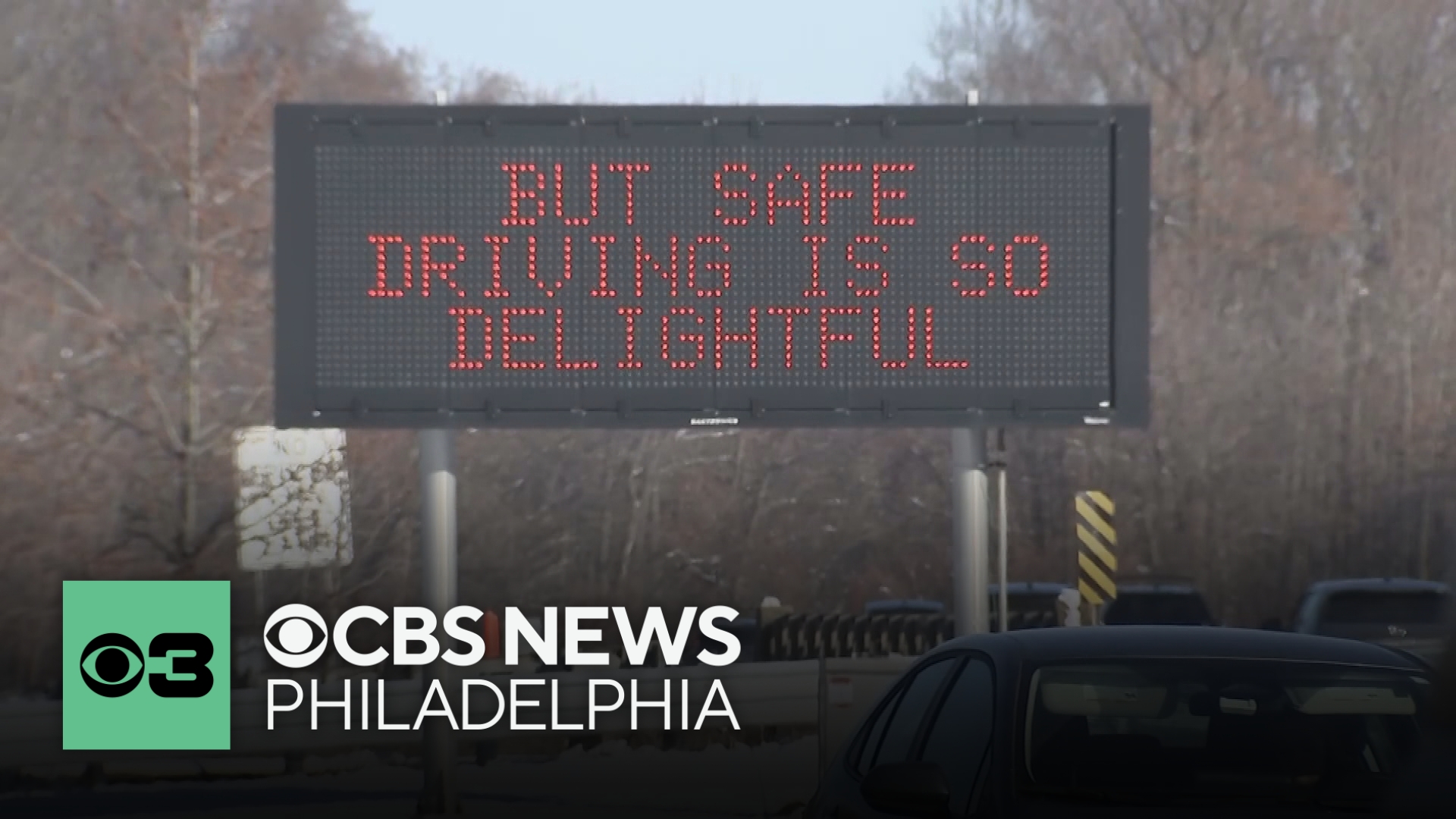 New Jersey road signs promote safe driving with holiday humor
