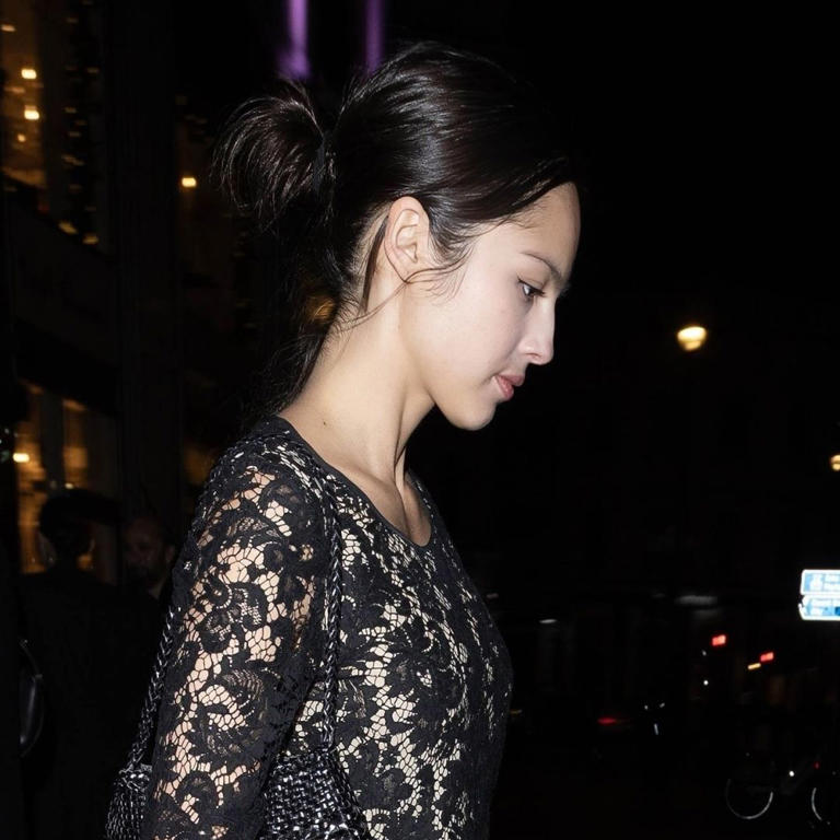 Olivia Rodrigo taps a lacy vintage Gucci mini dress for Lily Allen's party