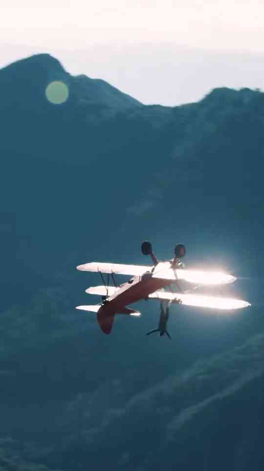 This shot required standing on an airplane wing