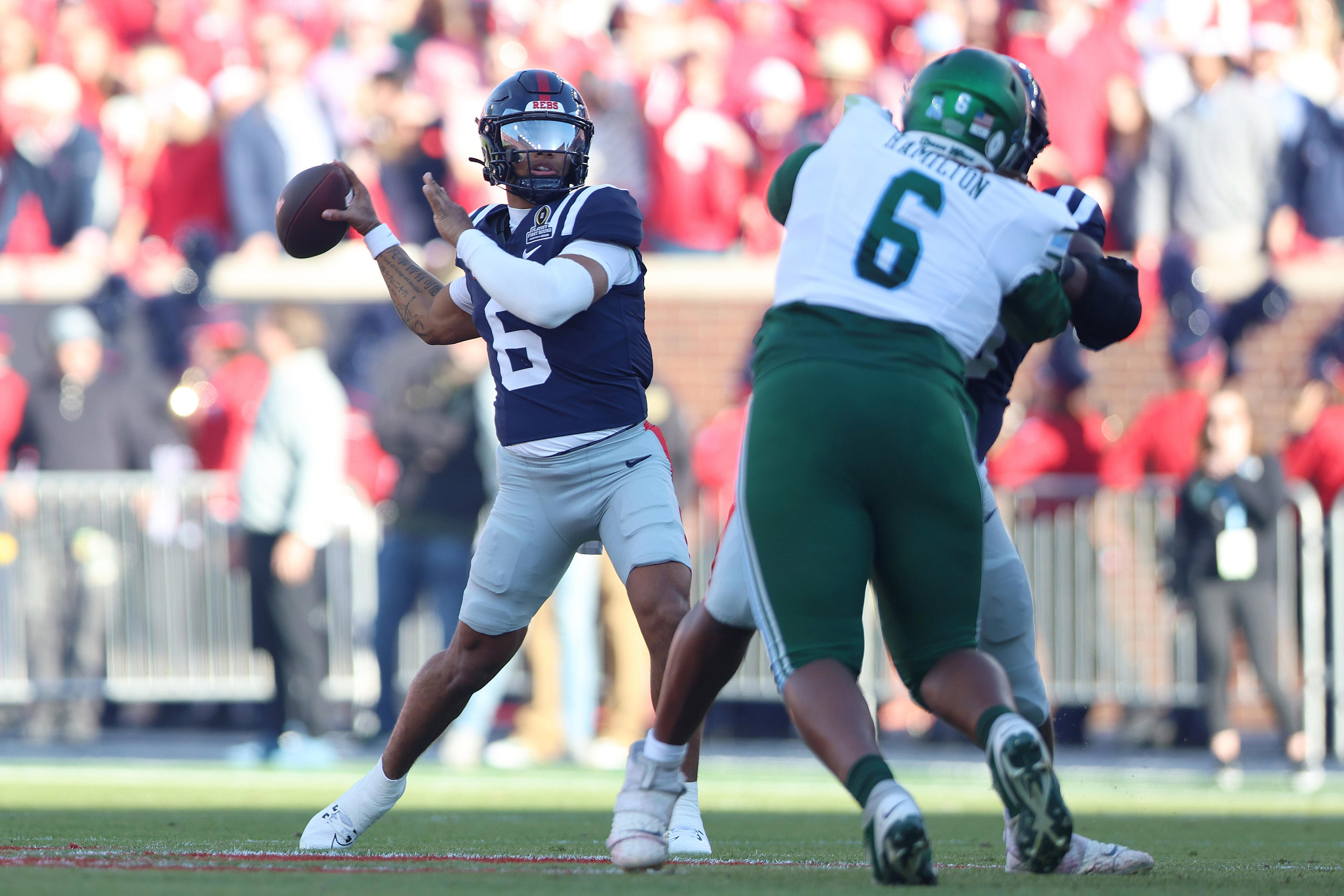 Trinidad Chambliss injury update: Ole Miss football QB exits CFP game ...