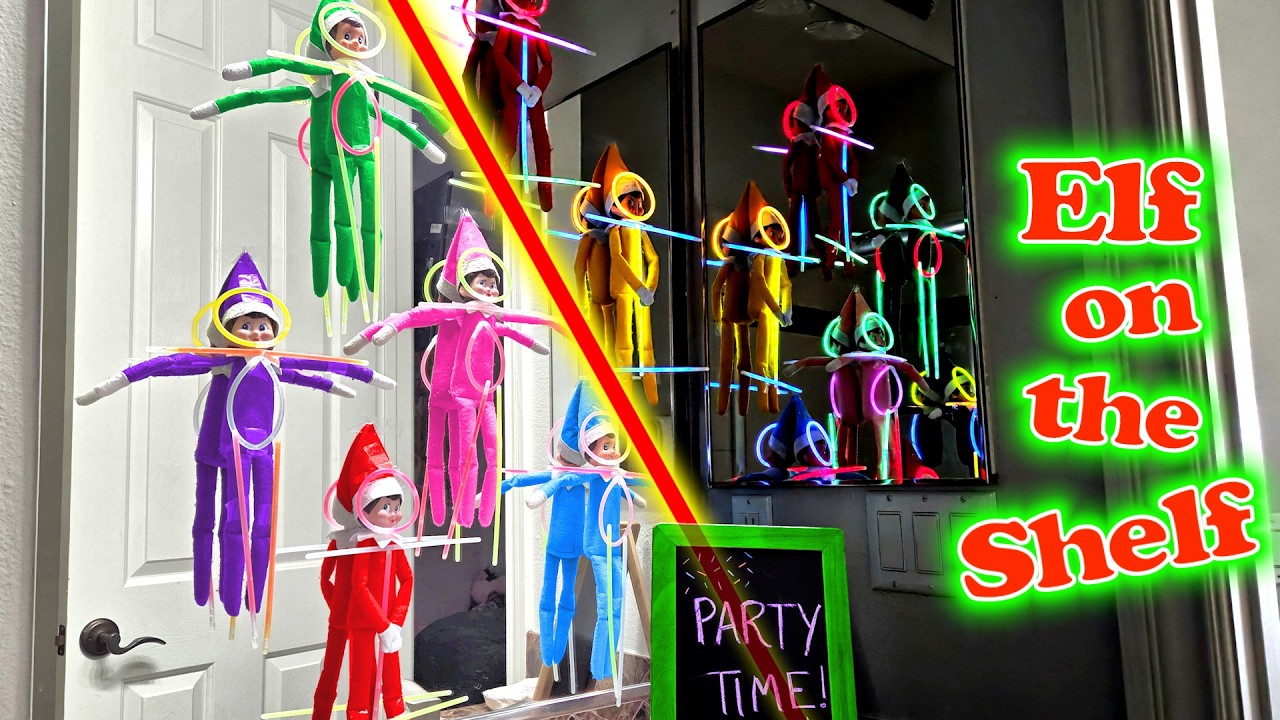 Elf on the Shelf glow stick party! Day 3