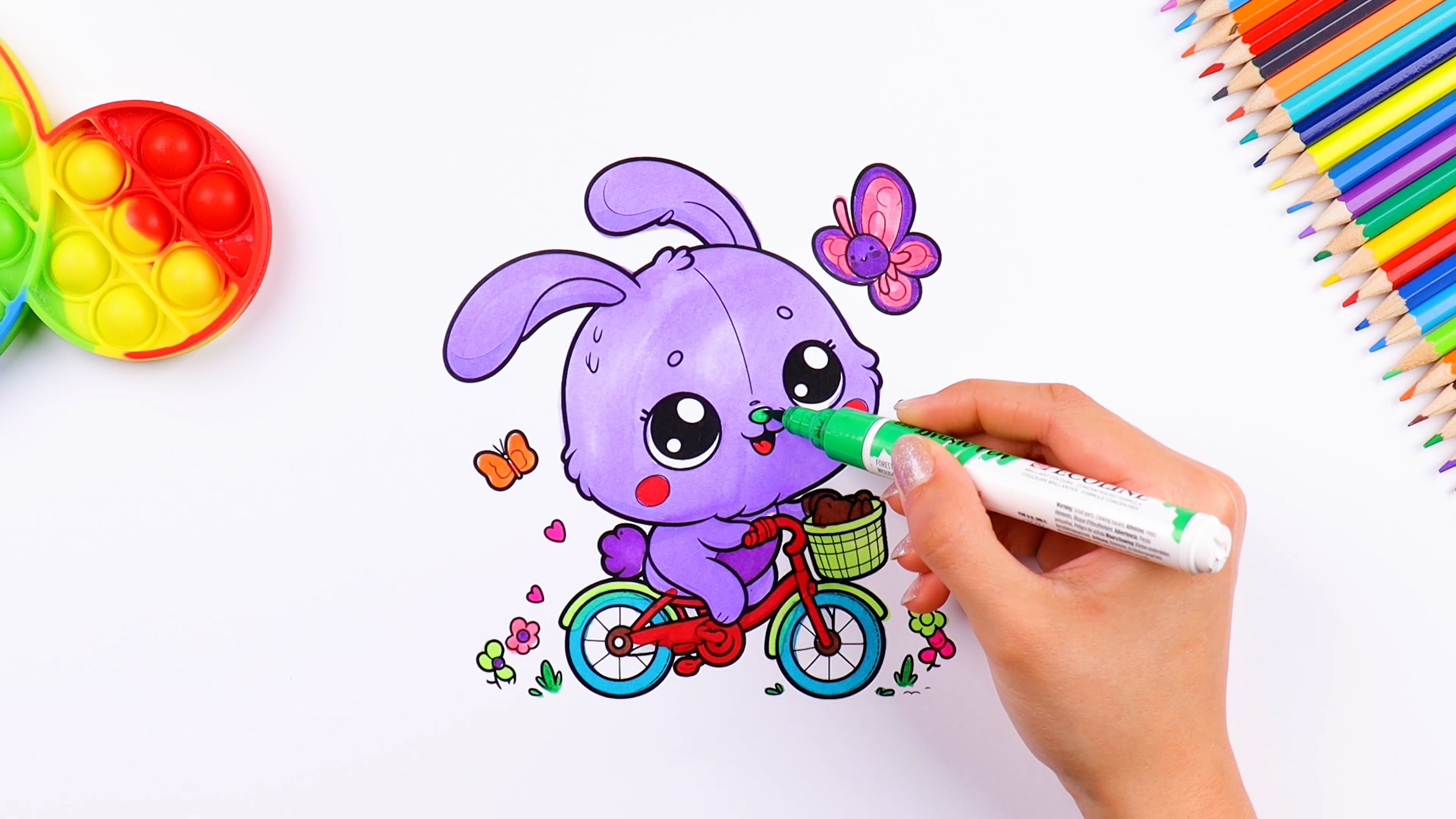 Baby bunny coloring in for kids