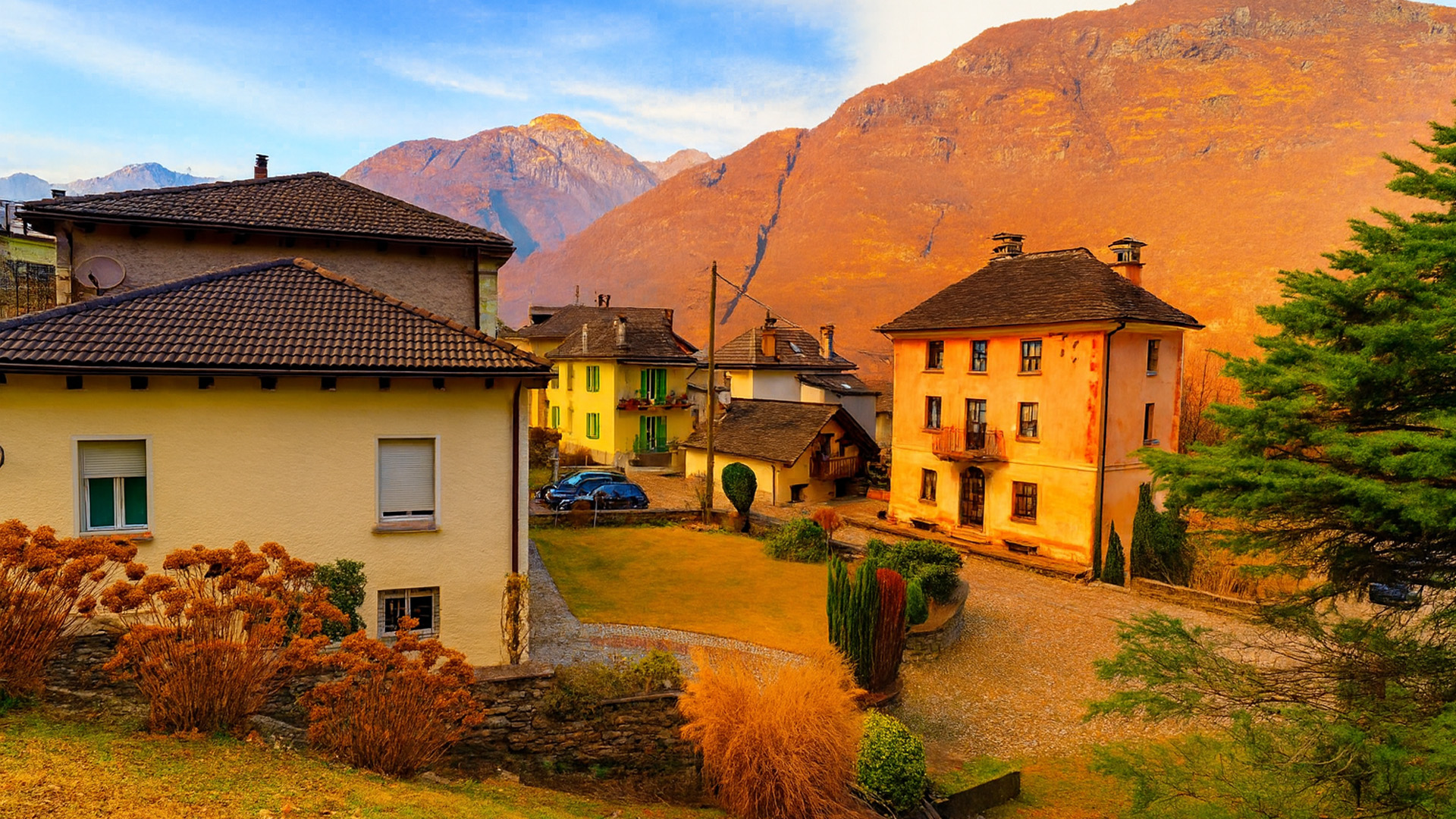 Aurigeno Ticino: Scenic walk in Maggia Valley (4K)