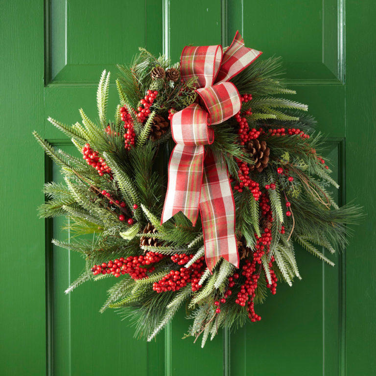 Easy Christmas door decor for a festive home