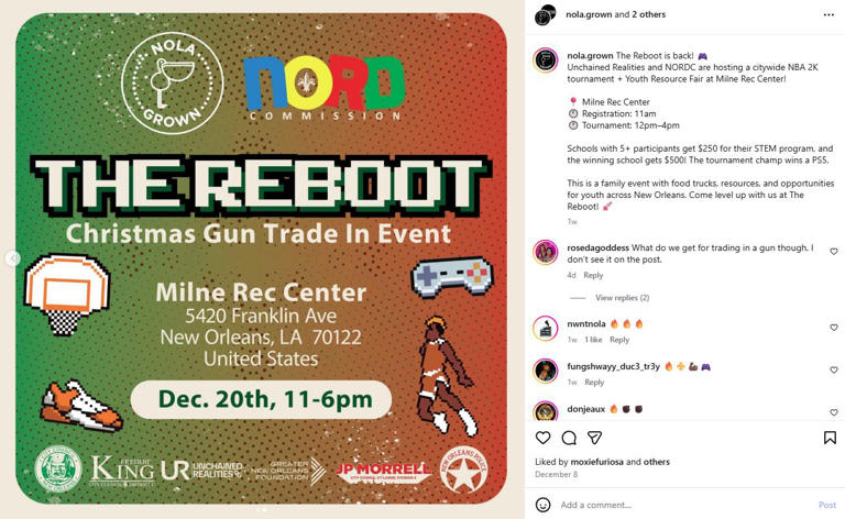 NOLA Grown hosts gun buyback event with gaming tournament and prizes