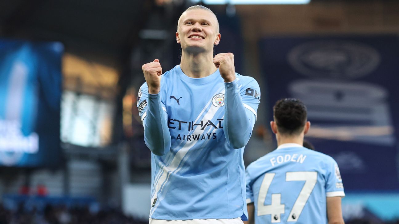 Man City's Haaland brings back iconic robot goal celebration