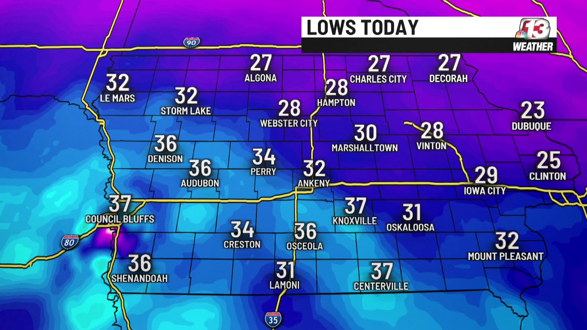 Jason Parkin's Saturday forecast