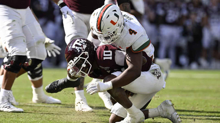 Miami, Rueben Bain hits uncanny sack mark on Texas A&M’s Marcel Reed