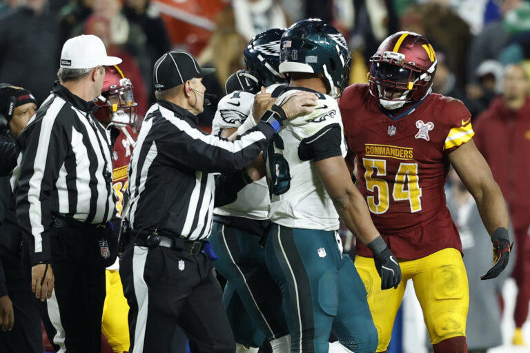 Eagles vs Commanders rivalry boils over in chaotic fourth-quarter brawl