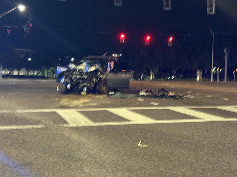 Photos: Crash involving SUV and city bus at busy St. Pete intersection