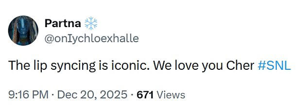 Cher accused of lip-syncing again as SNL performance leaves fans ...