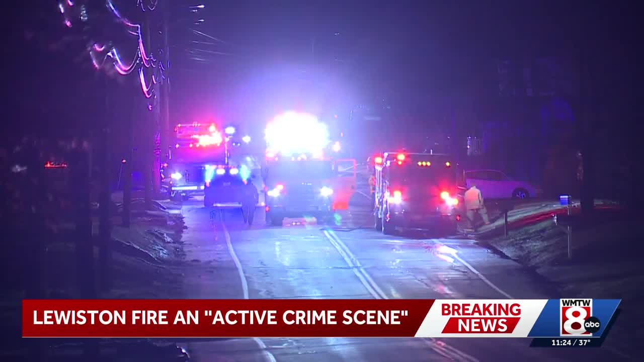 Police respond to 'active crime scene' involving fire in Lewiston