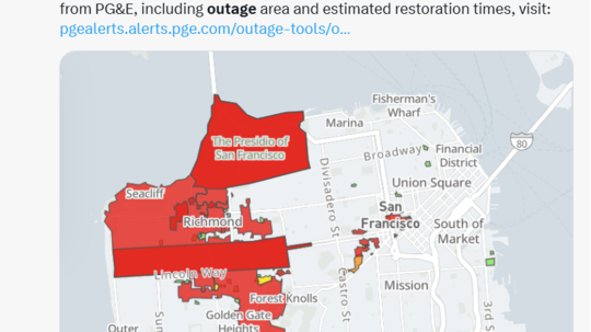 San Francisco PGE outage map: Which areas lost power and when will it ...