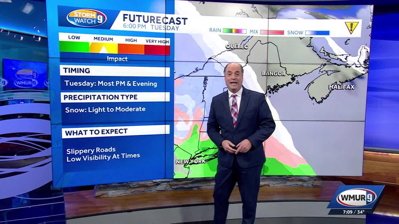 Quiet & chilly weekend, snow chance Tuesday