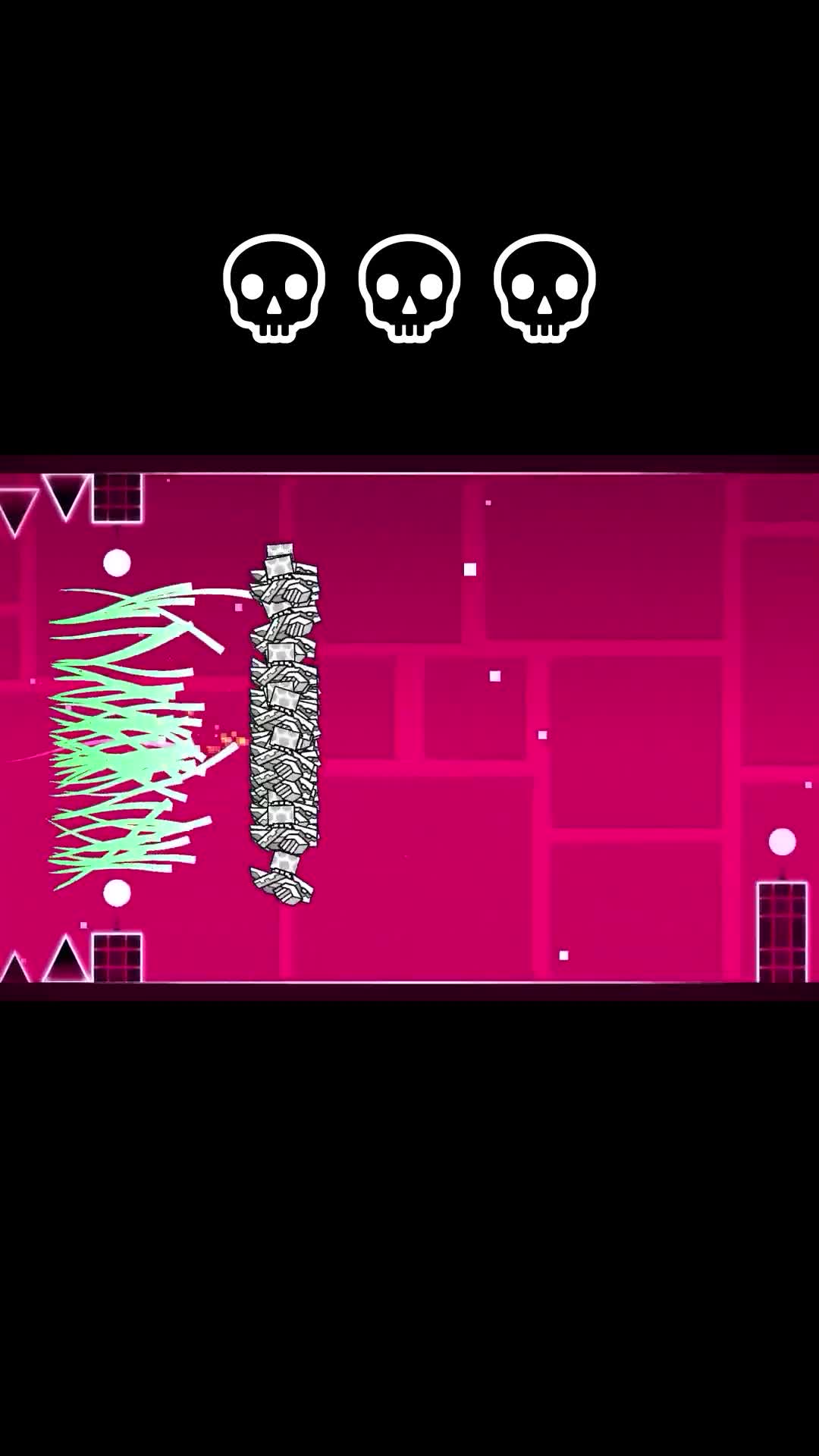 The first level of Geometry Dash completed in the weirdest way possible ...