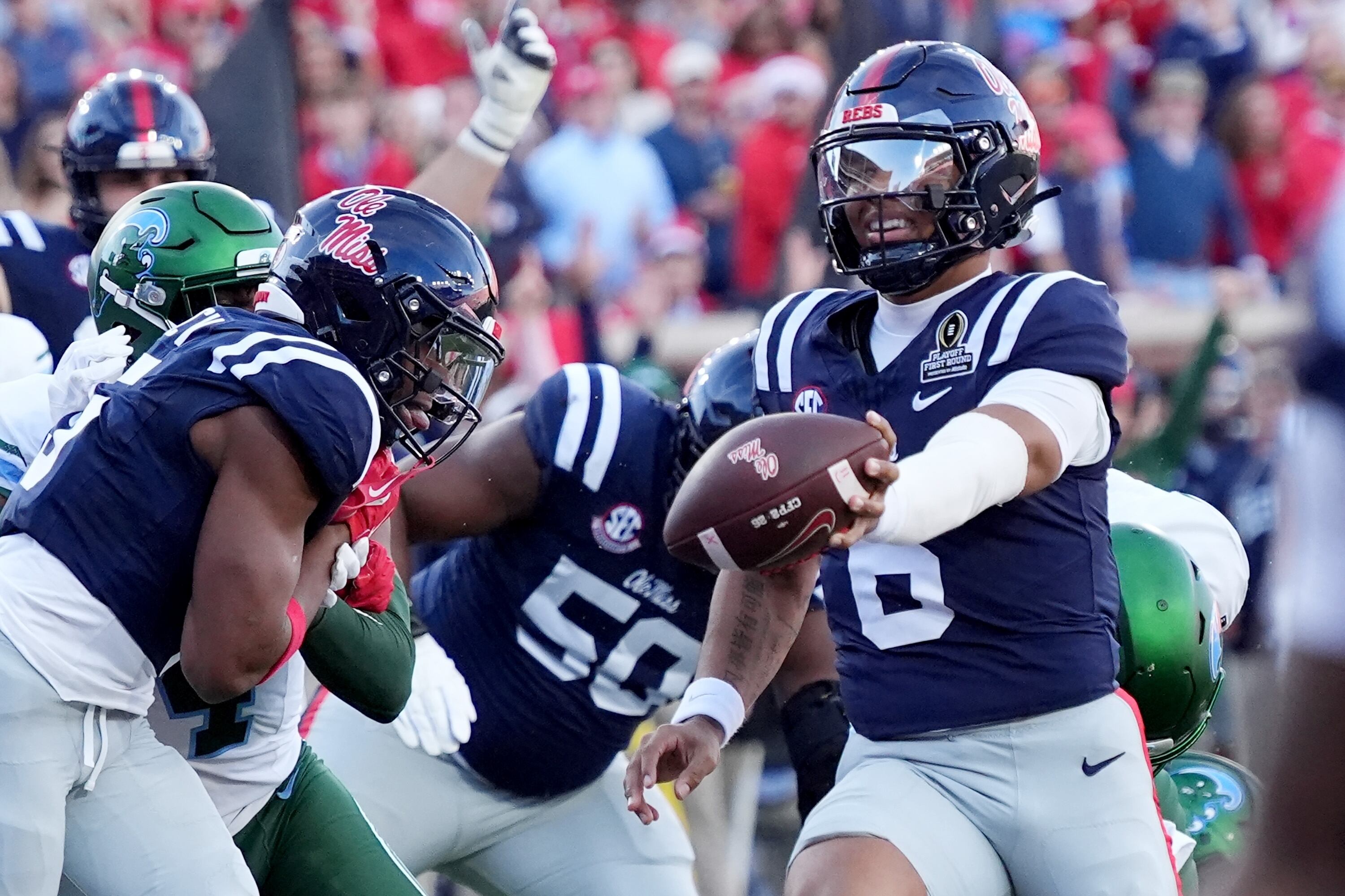 No. 6 Ole Miss dominates Tulane 41-10 in first-ever College Football ...