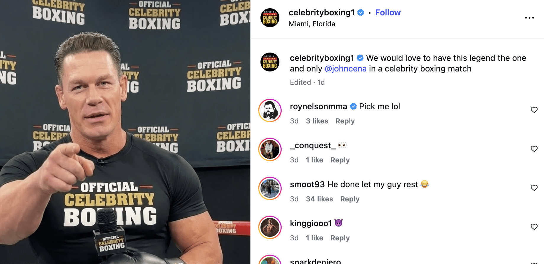 John Cena offered a boxing match