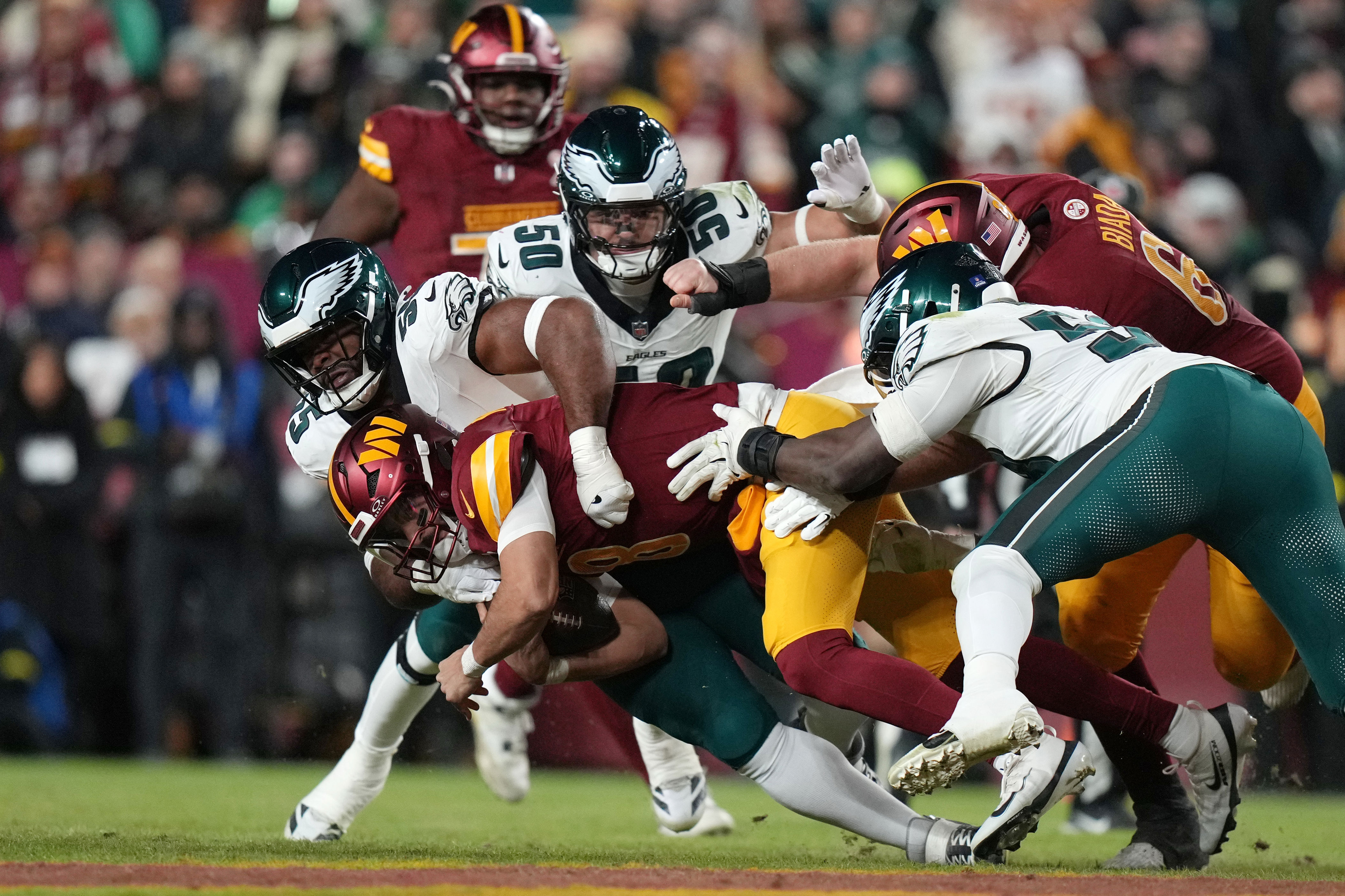 Commanders lose another QB — and any chance of beating the Eagles