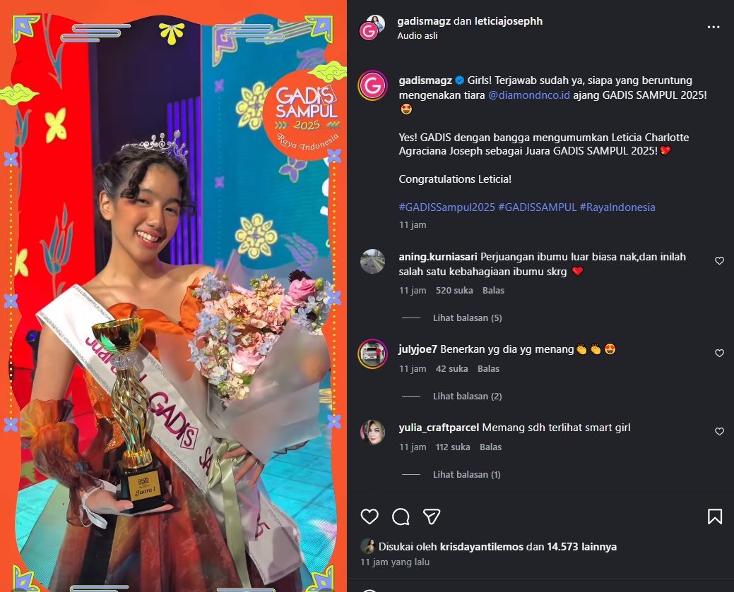 Profil Leticia Joseph, putri Sheila Marcia dan Anji Manji yang raih juara Gadis Sampul 2025 ...