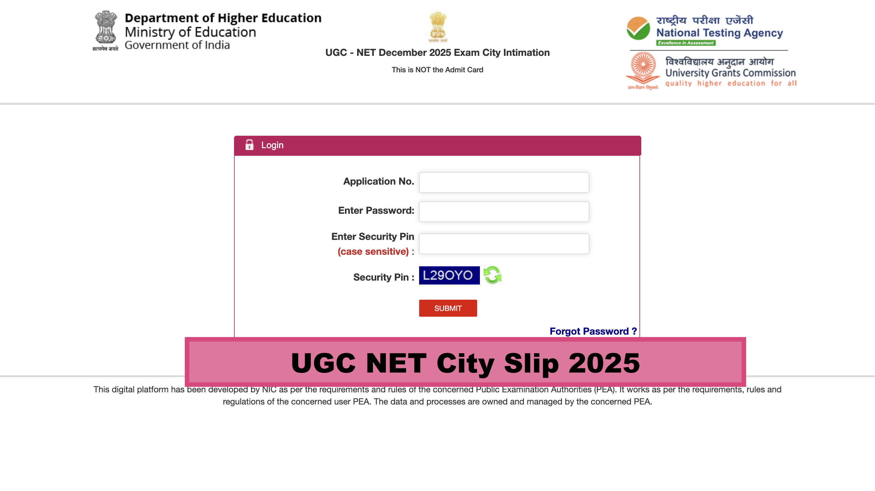UGC NET city intimation slip released for December 2025 session: Direct ...