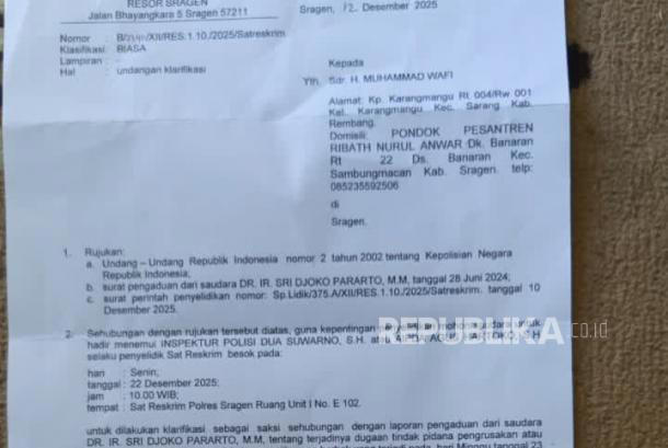 Ulama besar Gus Wafi diperiksa Polres Sragen, kasus apa?