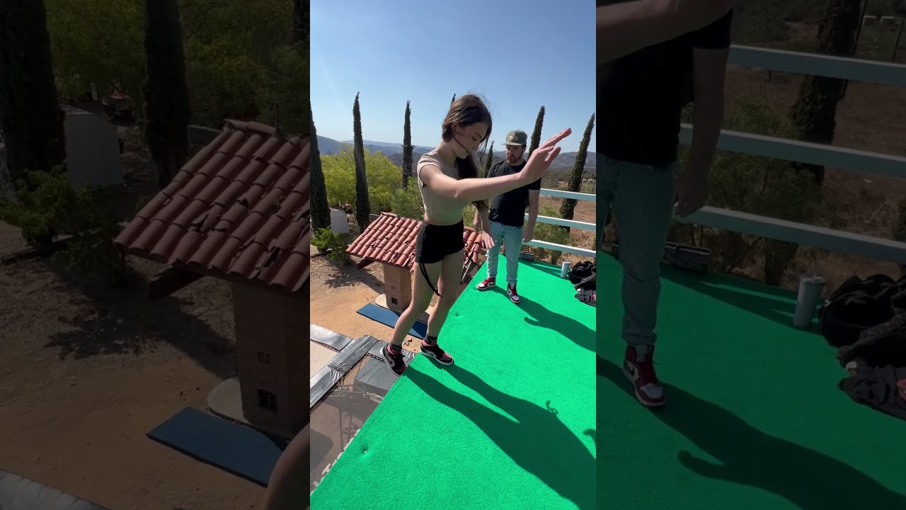 First attempt at wall trampoline shows impressive skill development