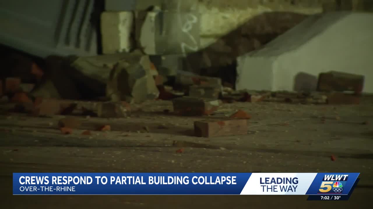 Crews respond to partial building collapse in Over-the-Rhine