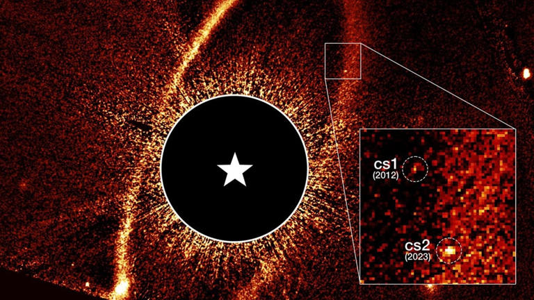Hubble spots violent collision around newborn star