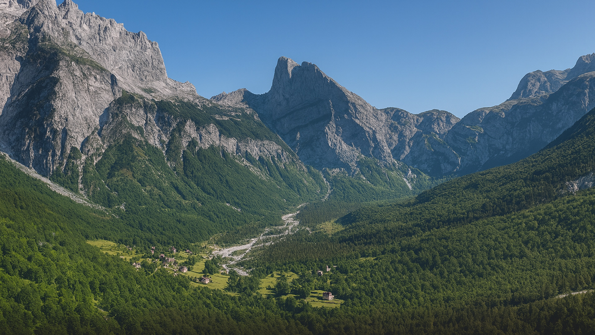 Hidden valley between the Albanian Alps
