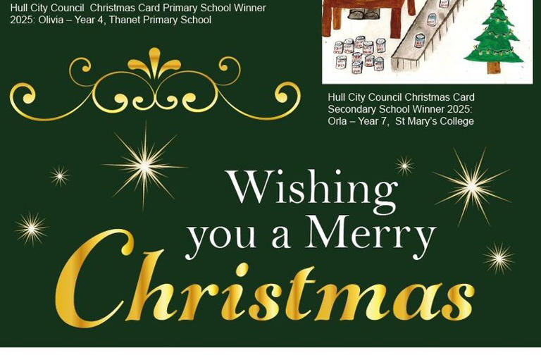 Schoolchildren's eye-catching Christmas card designs chosen by Hull ...