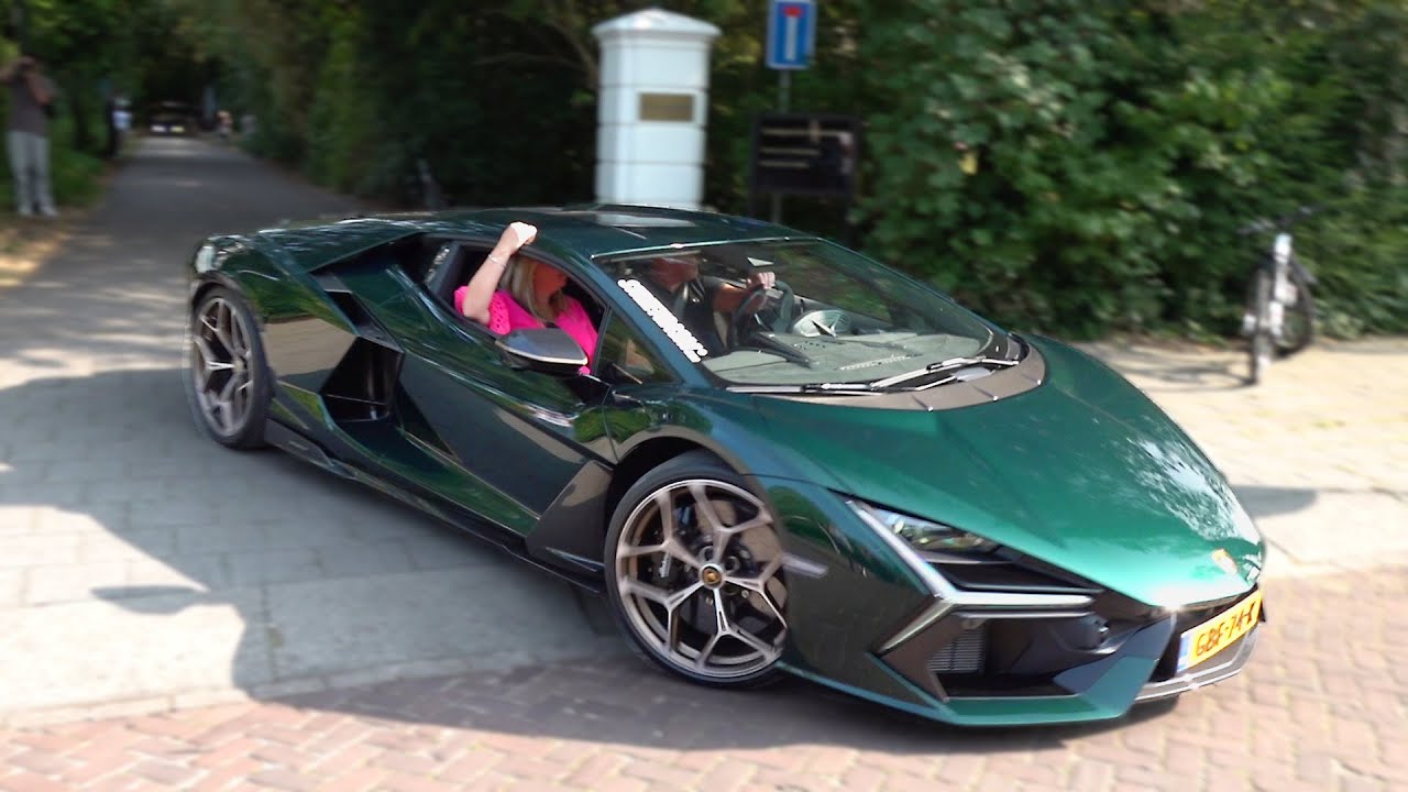 Lamborghini Revuelto driving calmly on public roads