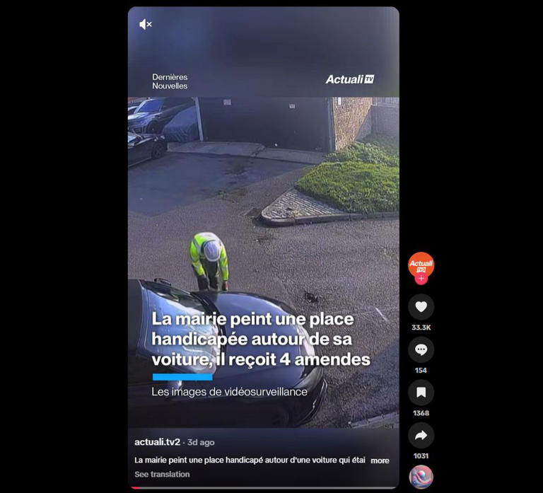 Une municipalité française a-t-elle peint une place handicapés autour d ...