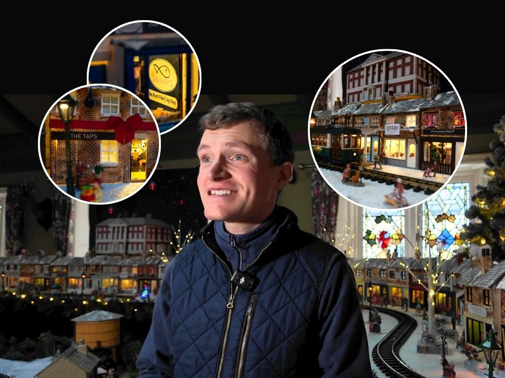 Video: Inside Lytham Halls model high street snow village with 65 ...