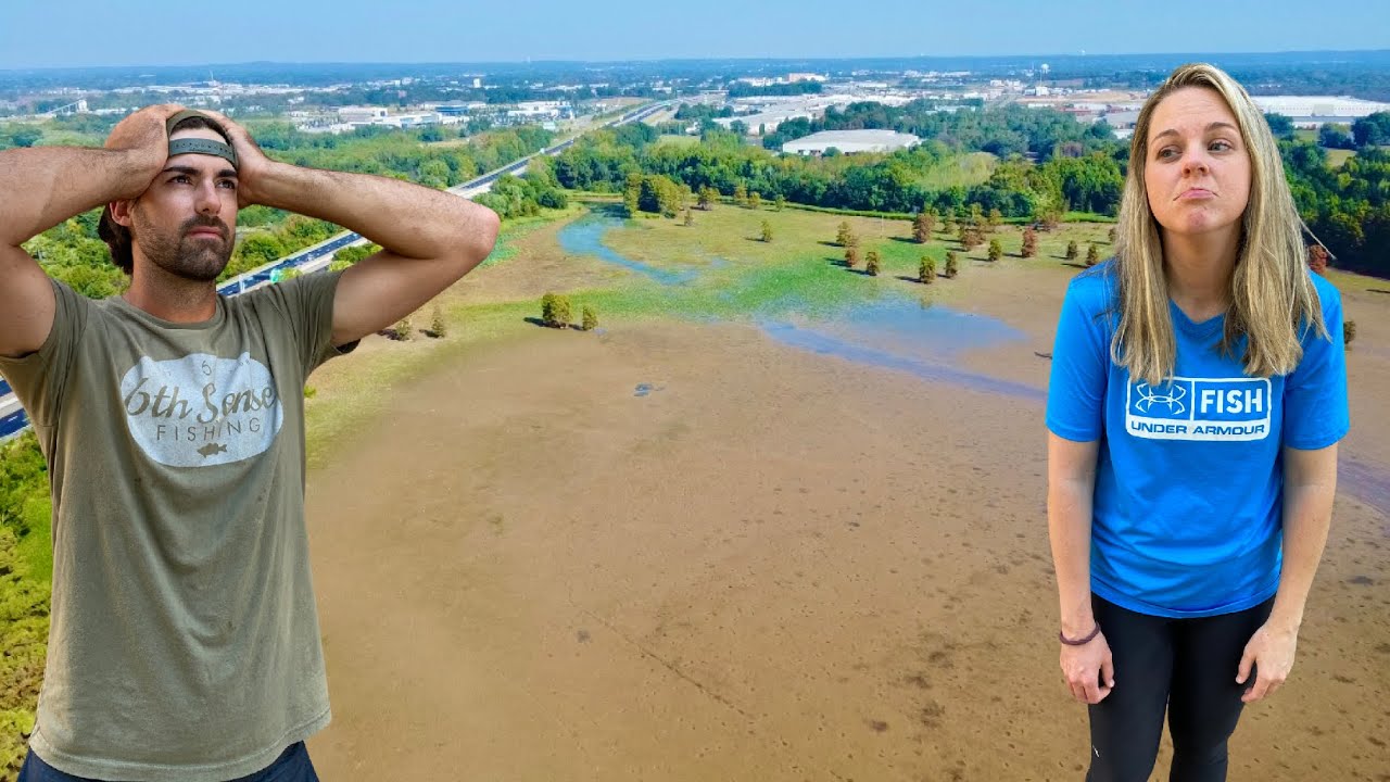 Giant bass caught despite dramatically draining lake levels