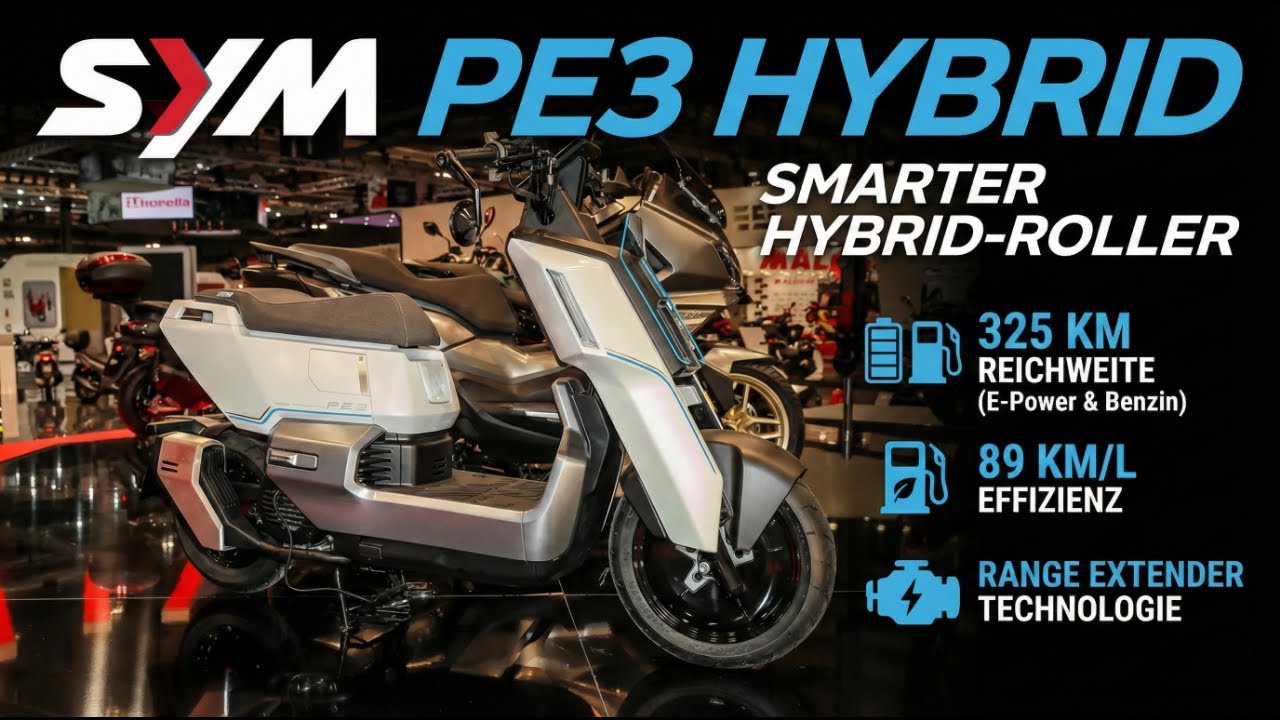 SYM PE3 Hybrid-Roller im Check: 58 km elektrisch, 89 km/L Effizienz