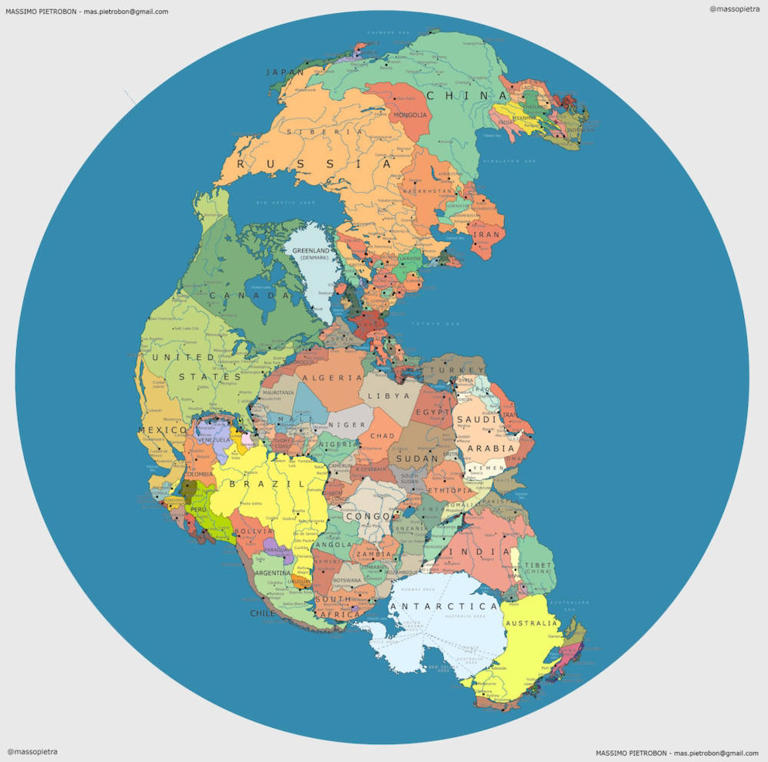 World map shows which countries were once neighbors