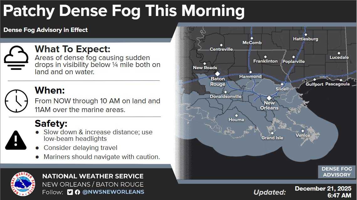 Causeway opens up after fog rolls in