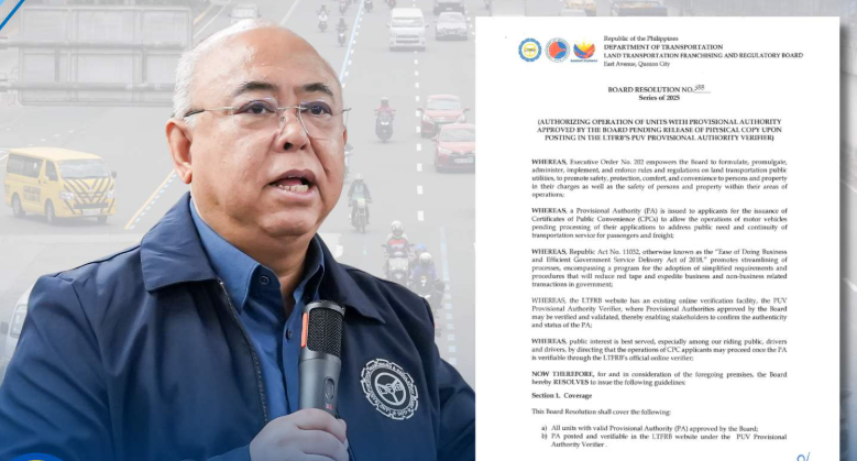 LTFRB: PUVs can operate once provisional authority is logged in online ...