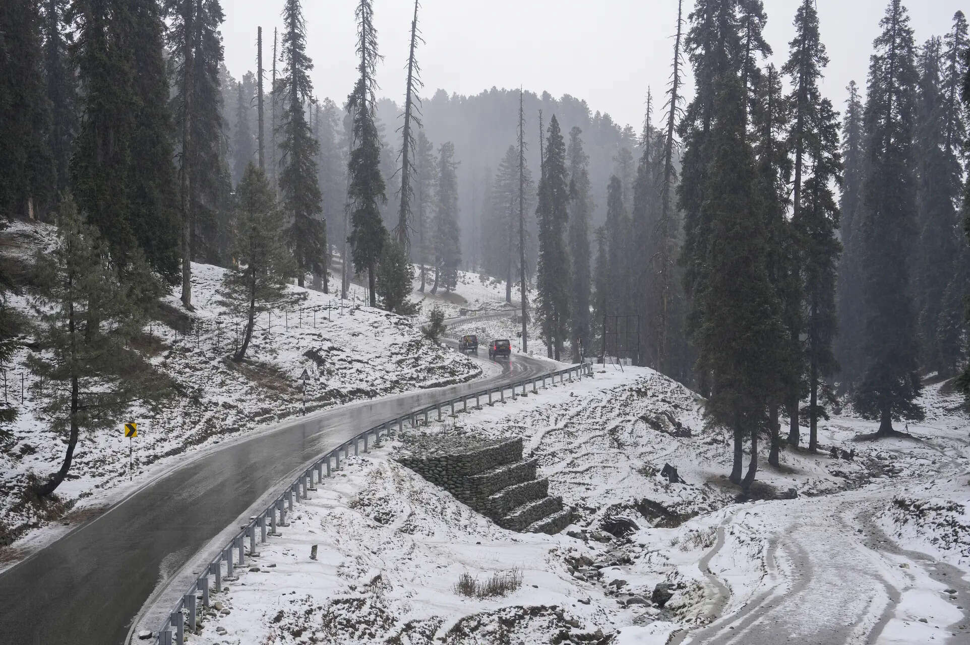Snowfall, rain in Kashmir; fog undeterred in Delhi, Punjab, UP