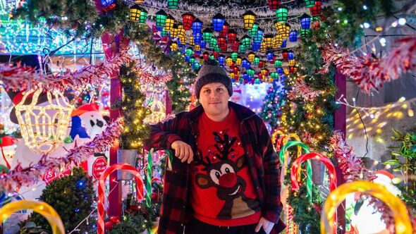 The most festive home in Britain that takes two months to assemble