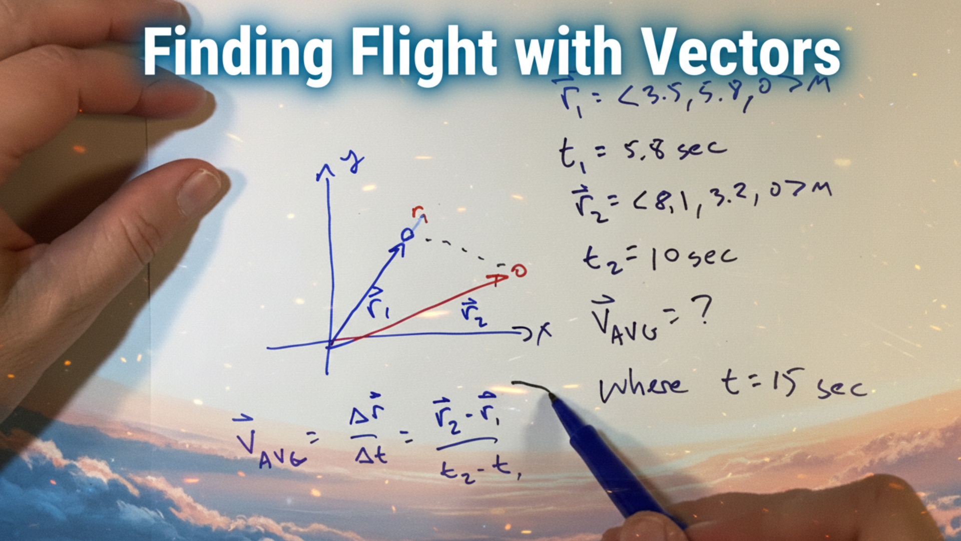 Vector kinematics: Determining the position of a flying bird in 2D