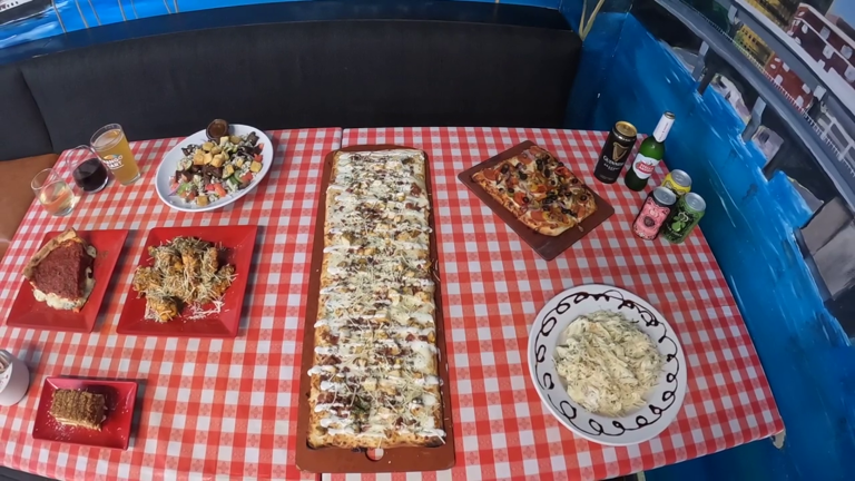 Deep dish Chicago style pizza in downtown Tampa