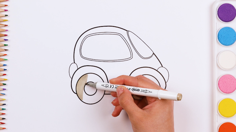 Learning colors through a fun drawing